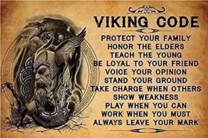 wuddy’s space viking warrior metal tin signs viking code vintage poster plaque sign for home restaurant kitchen wall decor best family decor gift ideas