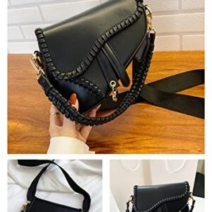 ANLJED Women Trendy Saddle Shoulder Bag Clutch Purse Underarm Handbag Satchel HandBag Crossbody Bag