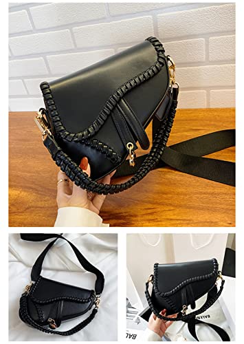 ANLJED Women Trendy Saddle Shoulder Bag Clutch Purse Underarm Handbag Satchel HandBag Crossbody Bag