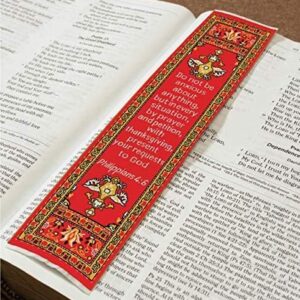 Do Not Be Afraid, Themed Assortment of 4 Woven Fabric Bible Verse Bookmarks, Silky Soft & Flexible Religious Bookmarkers for Novels Books & Bibles, Woven Design, Memory Verse Gift