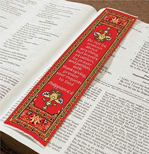 Do Not Be Afraid, Themed Assortment of 4 Woven Fabric Bible Verse Bookmarks, Silky Soft & Flexible Religious Bookmarkers for Novels Books & Bibles, Woven Design, Memory Verse Gift