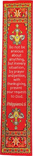 Do Not Be Afraid, Themed Assortment of 4 Woven Fabric Bible Verse Bookmarks, Silky Soft & Flexible Religious Bookmarkers for Novels Books & Bibles, Woven Design, Memory Verse Gift