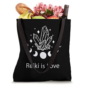 Reiki is Love New Age Moon Phase Meditation Tote Bag