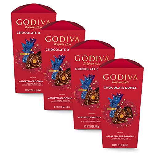 Godiva Chocolatier Signature Assorted Chocolate Domes, Set Of 4, 15.6 Ounce Each, Assorted, 3.9 Lb