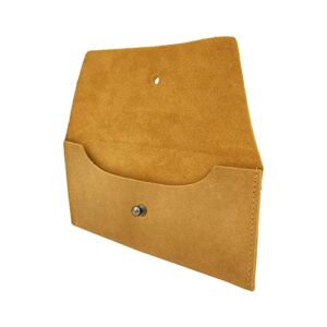 Weatherproof Leather, Long Utility Pouch Handmade from Suede Leather - Old Tobacco