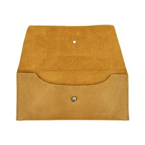 Weatherproof Leather, Long Utility Pouch Handmade from Suede Leather - Old Tobacco