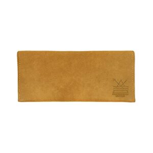 Weatherproof Leather, Long Utility Pouch Handmade from Suede Leather - Old Tobacco