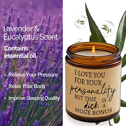 ENCOINK Funny Gifts for Boyfriend, Gift for Husband, Funny Scented Candles for Men, Valentines Day Gifts for Him, Boyfriend, Husband, Boyfriend Birthday Gift, Naughty Gifts for Him(Lavender)