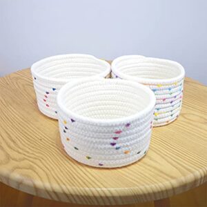 Storage Basket Handwoven Cotton Rope Sundry Holder Bedroom Household Organizer