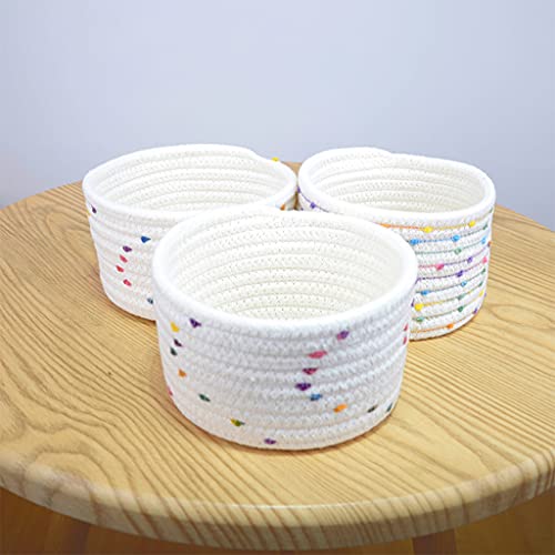 Storage Basket Handwoven Cotton Rope Sundry Holder Bedroom Household Organizer