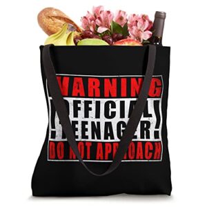 Warning Official Teenager Do Not Approach 13 Years Vintage Tote Bag