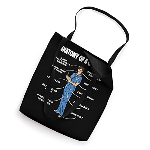 Anatomy Of A Caregiver Nurse Funny Elder People Nursing Tote Bag