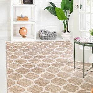 Rugs.com Lattice Collection Rug – 9' x 12' Light Brown Medium Rug Perfect for Living Rooms, Large Dining Rooms, Open Floorplans