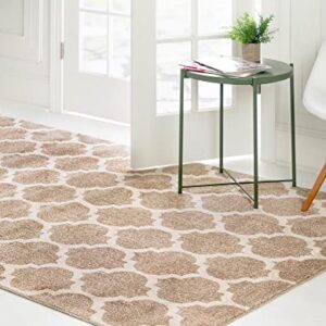 Rugs.com Lattice Collection Rug – 9' x 12' Light Brown Medium Rug Perfect for Living Rooms, Large Dining Rooms, Open Floorplans