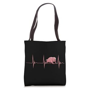 naked mole rat pulse heartbeat ekg naked mole rat lovers tote bag