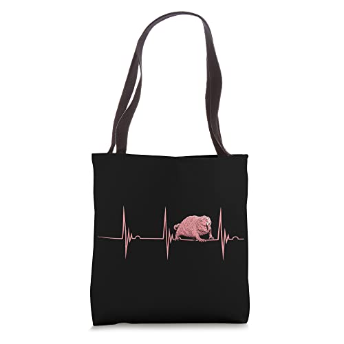 Naked Mole Rat Pulse Heartbeat EKG Naked Mole Rat Lovers Tote Bag