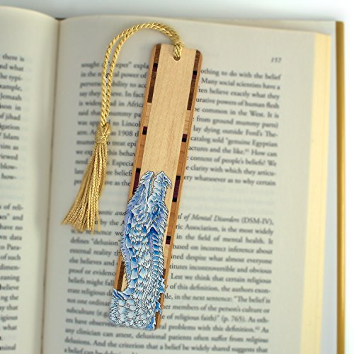 Wooden Bookmark Dragon Art by Kathleen Barsness - Also Available with Personalization - Made in USA