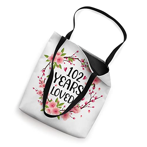 Floral 102 Years Old 102nd Birthday Women 102 Years Loved Tote Bag