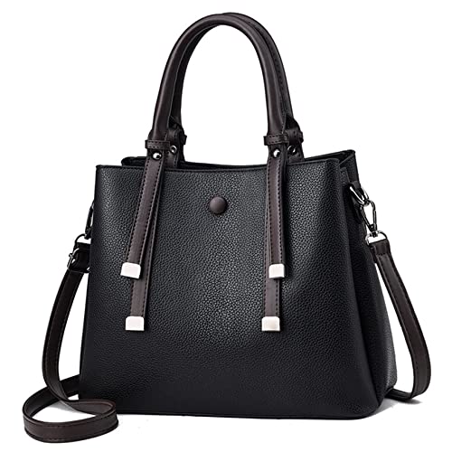 Handbags for Women's Soft PU Leather Hobo Shoulder Bag Ladies Tote Bags Purses and Crossbody Bag (Black)