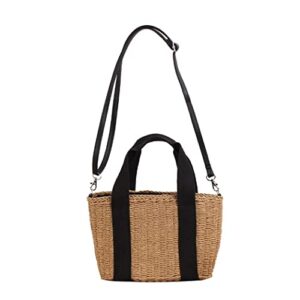 fairysan women straw summer beach bag handwoven bag crossbody bag shoulder messenger satchel simple leisure bag seaside vacation bag square