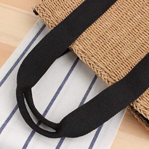 FAIRYSAN Women Straw Summer Beach Bag Handwoven Bag Crossbody Bag Shoulder Messenger Satchel Simple Leisure Bag Seaside Vacation Bag Square