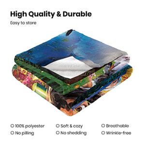 Abyx Fleece Blanket Throw Cute Lightweight Super Soft Cozy Sofa Bed Blankets Microfiber Throws for All Seasons 50''x40'', IERSFV58-{id}