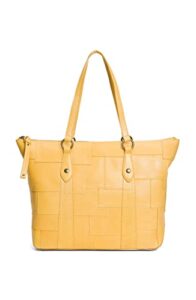 frye melissa patchwork zip shopper, yellow