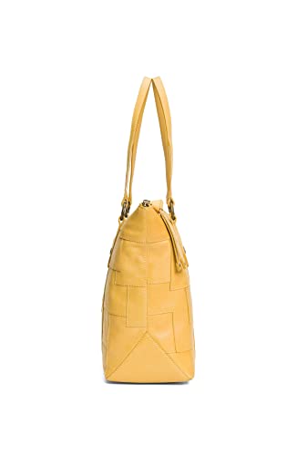 Frye Melissa Patchwork Zip Shopper, Yellow