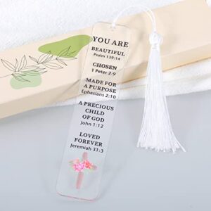 Inspirational Christian Bookmark Gifts for Women Bible Verse Acrylic Bookmark for Girl Daughter Sister Birthday Baptism Religious Church Gift for Female Friends Book Lover Graduation Gifts for Her