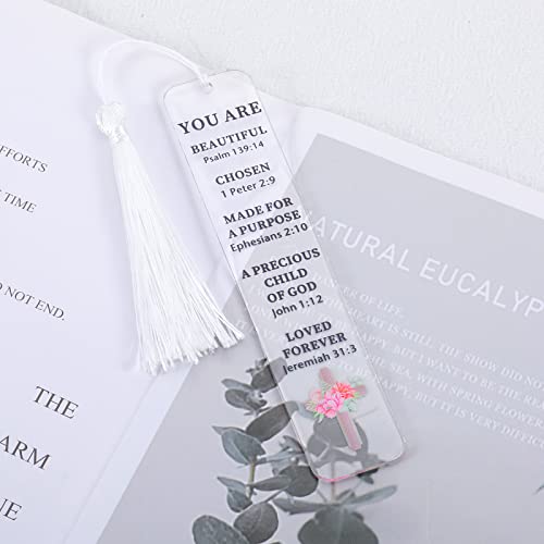 Inspirational Christian Bookmark Gifts for Women Bible Verse Acrylic Bookmark for Girl Daughter Sister Birthday Baptism Religious Church Gift for Female Friends Book Lover Graduation Gifts for Her