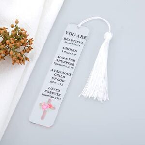 Inspirational Christian Bookmark Gifts for Women Bible Verse Acrylic Bookmark for Girl Daughter Sister Birthday Baptism Religious Church Gift for Female Friends Book Lover Graduation Gifts for Her