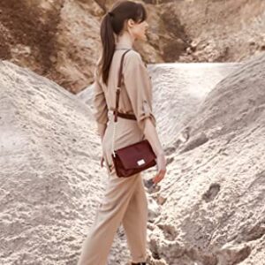 Time Resistance Leather Crossbody Bag for Women - Full Grain Leather Shoulder Bag - Stylish Messenger Bag Purse (Cognac)