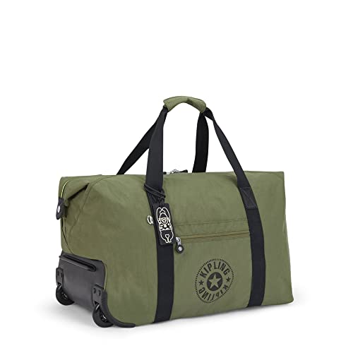 Kipling Art on Wheels Rolling Tote Bag Strong Moss C