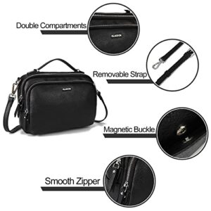 Small Crossbody Bags for Women Leather Shoulder Purses Vegan women Cross body Bag Multi Pocket Purse Black