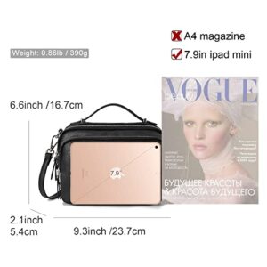 Small Crossbody Bags for Women Leather Shoulder Purses Vegan women Cross body Bag Multi Pocket Purse Black