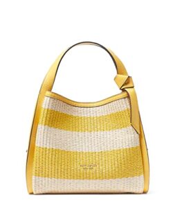 kate spade new york knott striped straw medium crossbody tote morning light multi one size