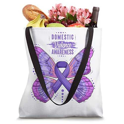 Family Domestic Violence Awareness Purple Ribbon butterfly Tote Bag