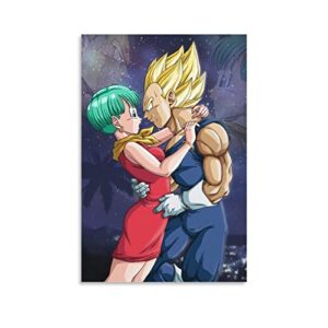 enypolis anime poster vegeta and bulma posters & prints on canvas wall art poster for room decor unframe 12x18inch(30x45cm)