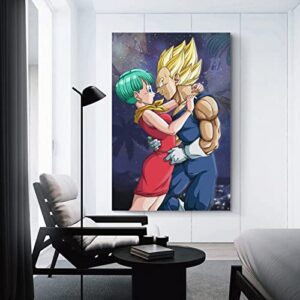 ENYPOLIS Anime Poster Vegeta and Bulma Posters & Prints on Canvas Wall Art Poster for Room Decor Unframe 12x18inch(30x45cm)