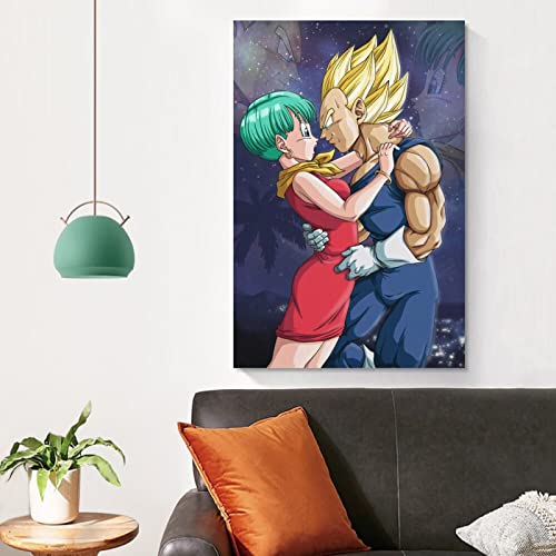 ENYPOLIS Anime Poster Vegeta and Bulma Posters & Prints on Canvas Wall Art Poster for Room Decor Unframe 12x18inch(30x45cm)