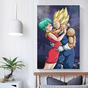 ENYPOLIS Anime Poster Vegeta and Bulma Posters & Prints on Canvas Wall Art Poster for Room Decor Unframe 12x18inch(30x45cm)