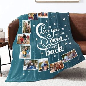 custom picture blanket personalized, super soft cozy throw blanket gifts for valentine’s, mother’s day, father’s day, christmas, 50″x60″