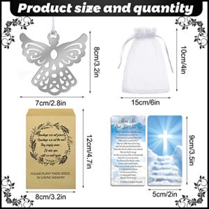 24 Sets Funeral Favors Set Includes 24 Bereavement Poem Double Sided Funeral Prayer Cards 24 Kraft Seed Envelopes 24 Stainless Steel Tassels Angel Bookmark and 24 Organza Bags for Remembrance Funeral