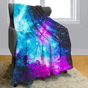 yisumei nebula galaxy throw blanket fantasy purple blue starry sky space fleece blanket soft warm cozy for sofa couch bed 50″x60″