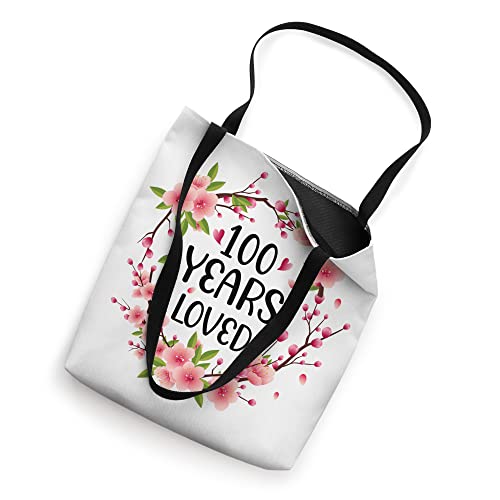 Floral 100 Year Old 100th Birthday Women 100 Years Loved Tote Bag