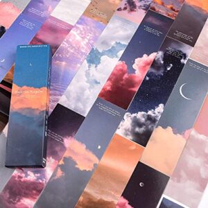 Bookmarks for Book Lovers, Starry Sky Paper Bookmark Set 30 Pcs, Aesthetic Book Marks for Women Kids Teens Students Teachers, Library Card Bookmark Reading Accessories