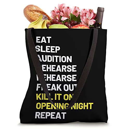 Funny Theater Thespian Musical Theater Eat Sleep Theater Tote Bag