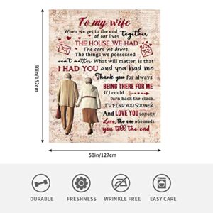 YOYICU to My Wife Blanket from Husband Valentines Day Gifts for Her Throw Blanket Anniversary Birthday Gifrs for My Wife Romantic Gifts for Her 50''x60'' Blanket for Wife