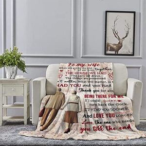 YOYICU to My Wife Blanket from Husband Valentines Day Gifts for Her Throw Blanket Anniversary Birthday Gifrs for My Wife Romantic Gifts for Her 50''x60'' Blanket for Wife