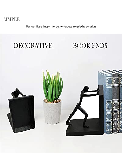 Book Ends Metal Heavy Duty Bookends for Shelves Universal Premium Office Bookends Metal Man Hand Push Creative Shape Bookends for Shelves Decor for Bedroom Library Office Reader Love Gift